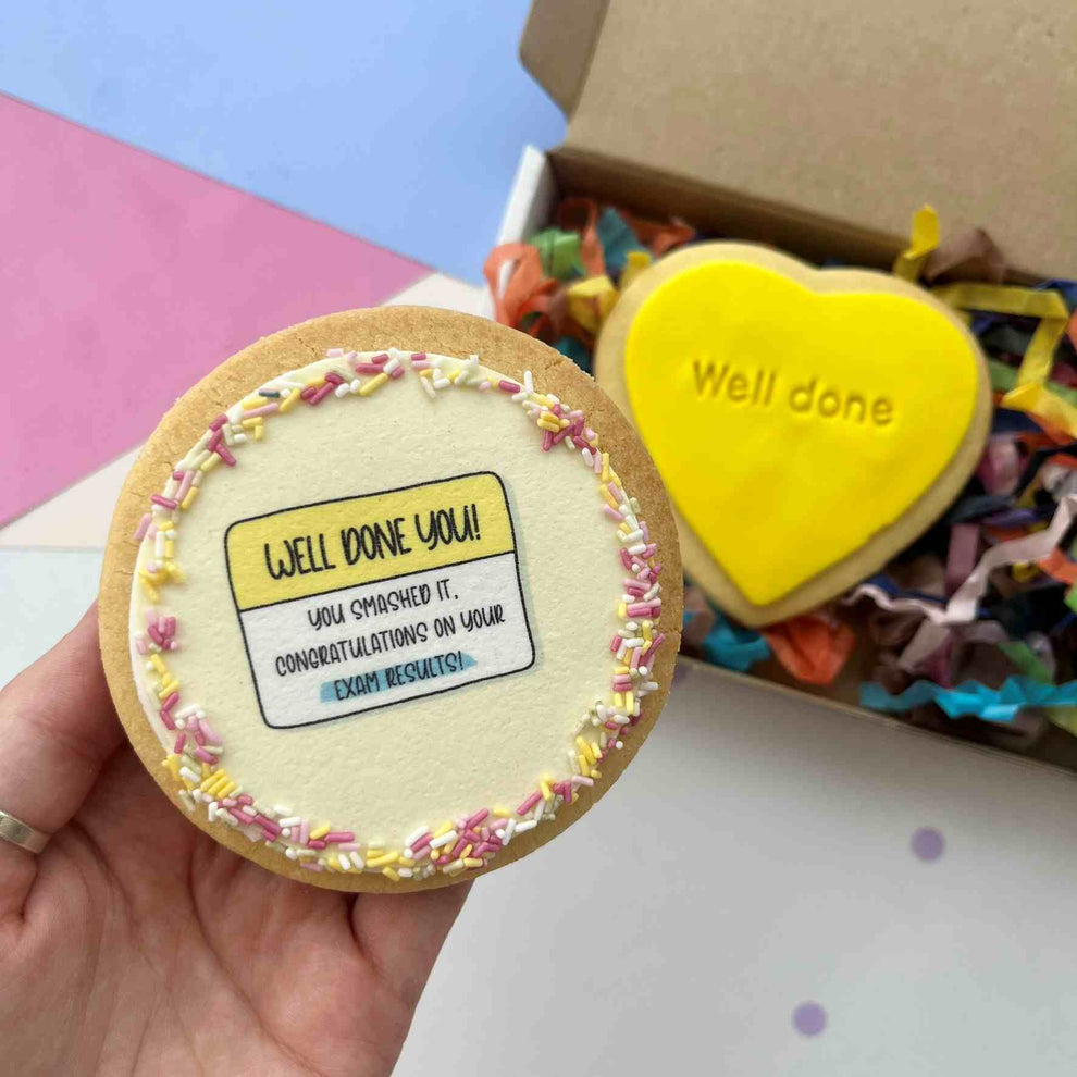 Exam Result Gift Ideas | Letterbox Well Done Cookies | A Level Results ...